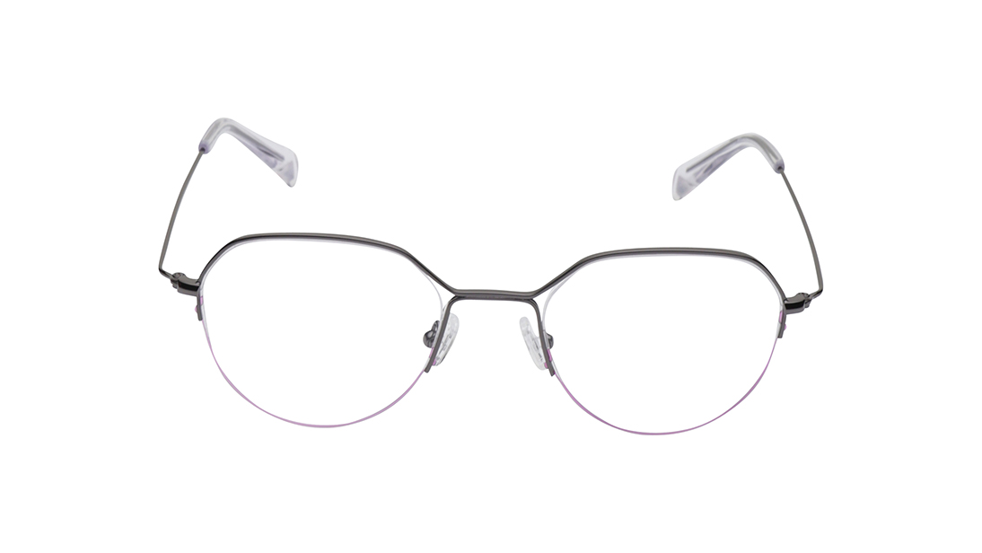 Grey Square Semi-Rimmed Eyeglasses Fastrack - FT1443WHM1MGUV at best ...