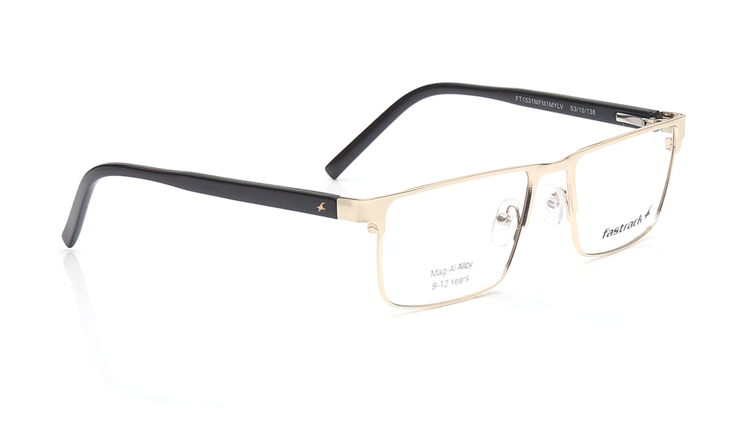 Gold Rectangle Eyeglasses for Men available online at Fastrack Eyewear