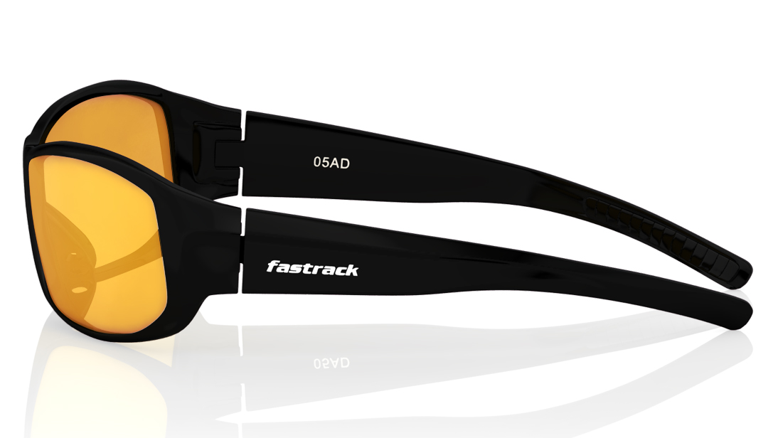 Matt black Rectangle Fastrack Men Sunglasses | P293AM4