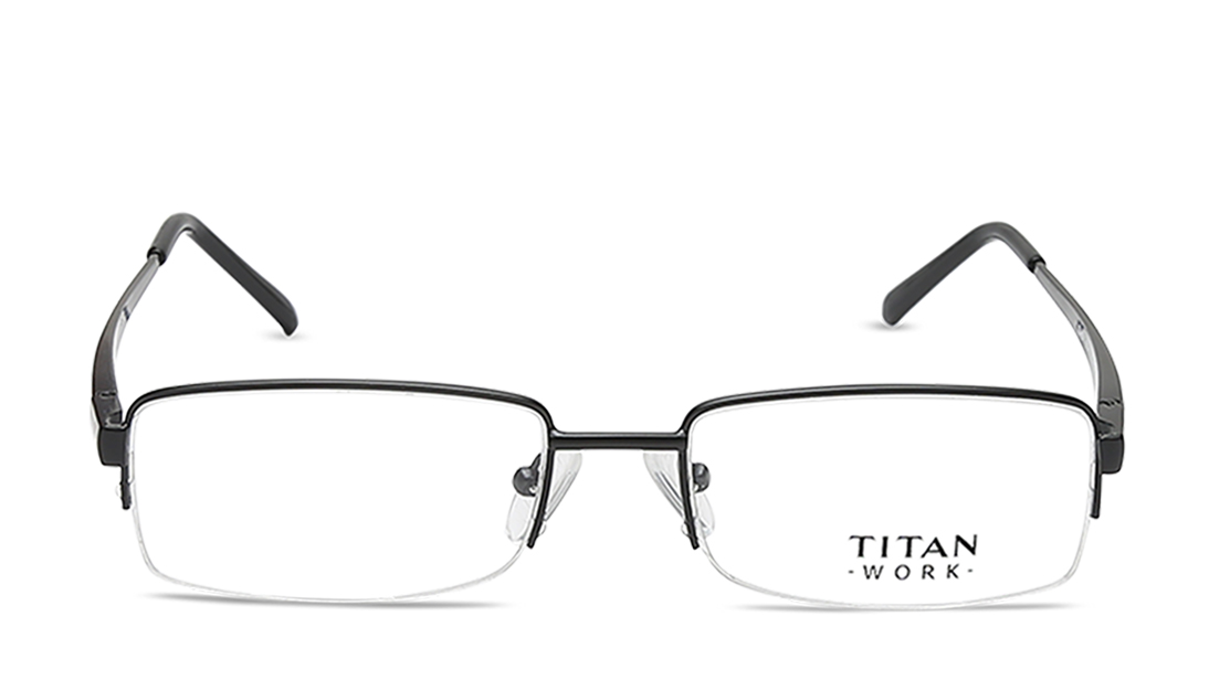 Black Rectangle Semi-Rimmed Eyeglasses Titan - E1427B1A1 at best price ...