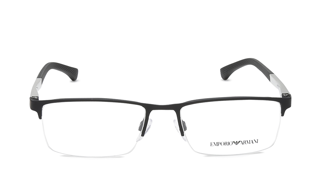 Black Rectangle Semi-Rimmed Eyeglasses Emporio Armani - EA1041309453 at ...
