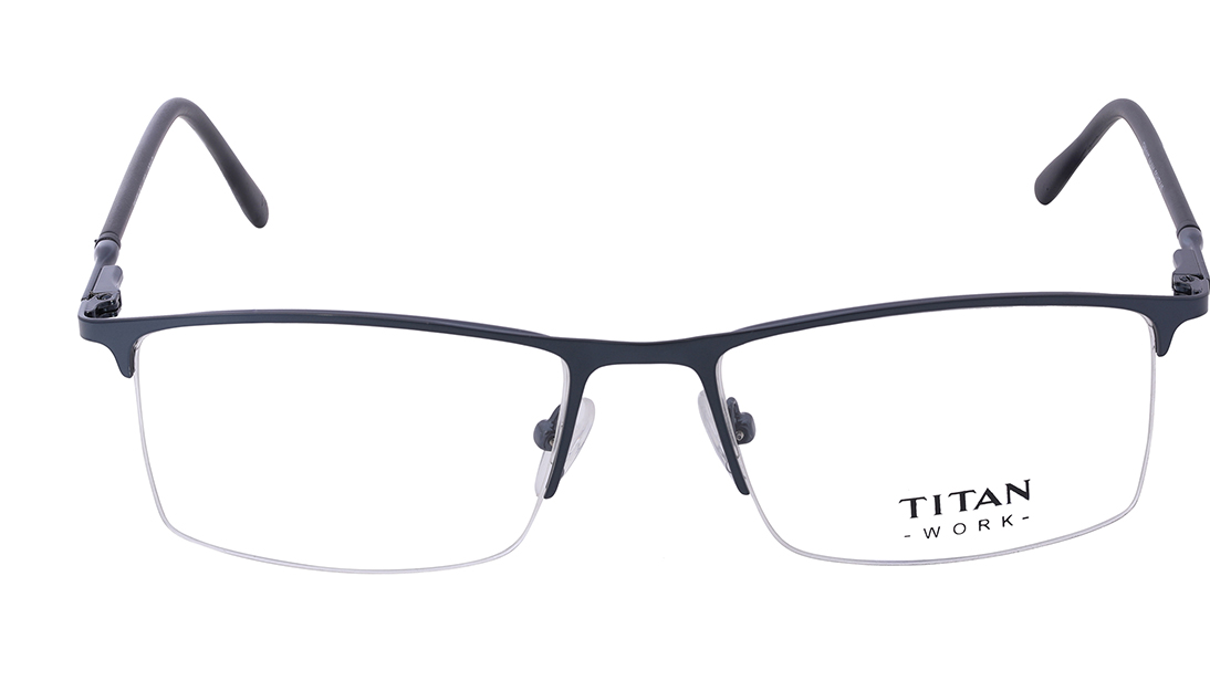 Blue Rectangle Semi-Rimmed Eyeglasses Titan - EW1007MHM1 at best price ...