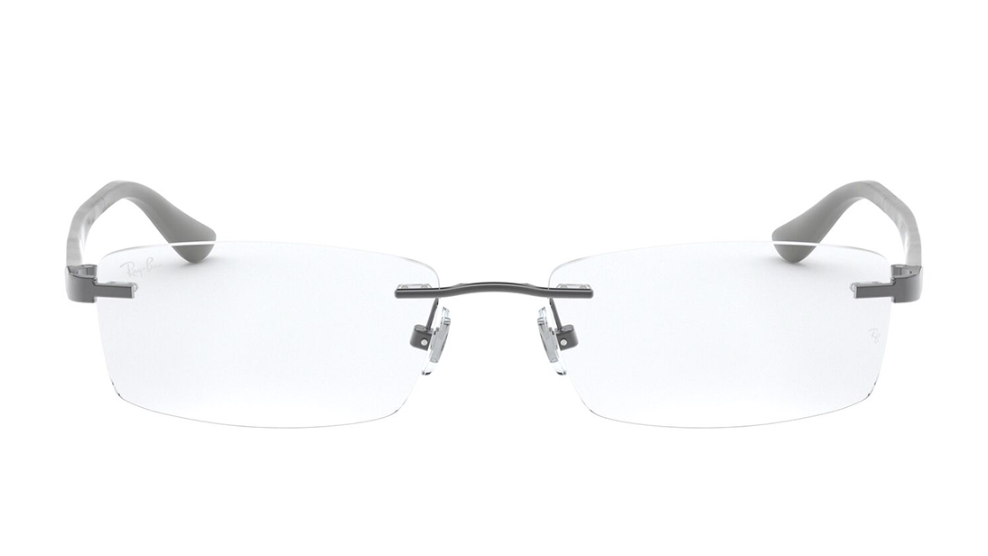 Grey Rectangle Rimless Eyeglasses Rayban - FRB6326I25025252 at best ...