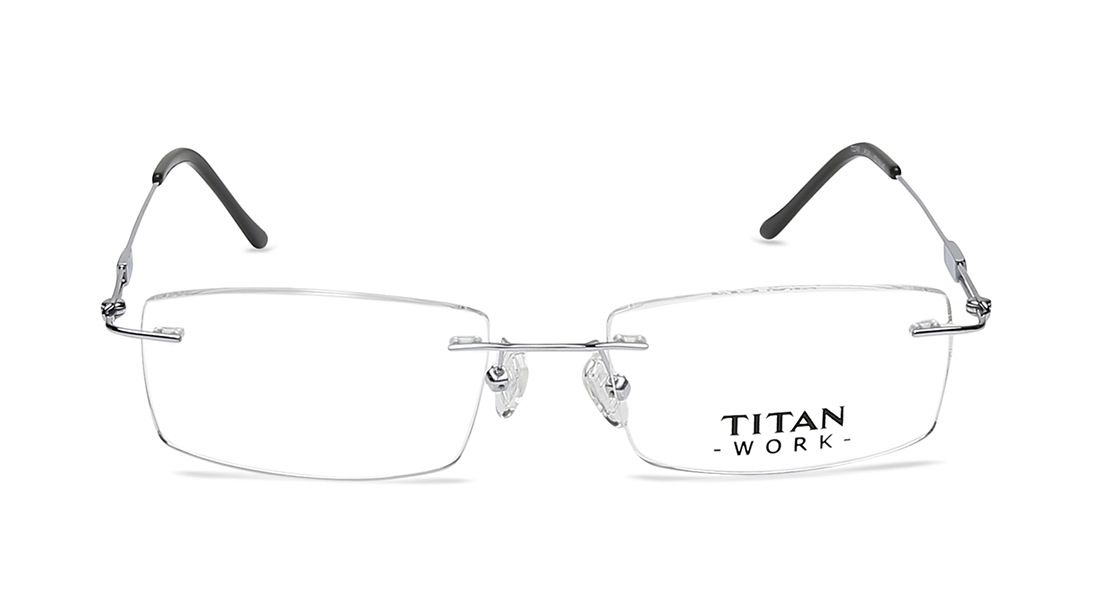 Black Rectangle Rimless Eyeglasses Titan - T2246A1A1 at best price ...