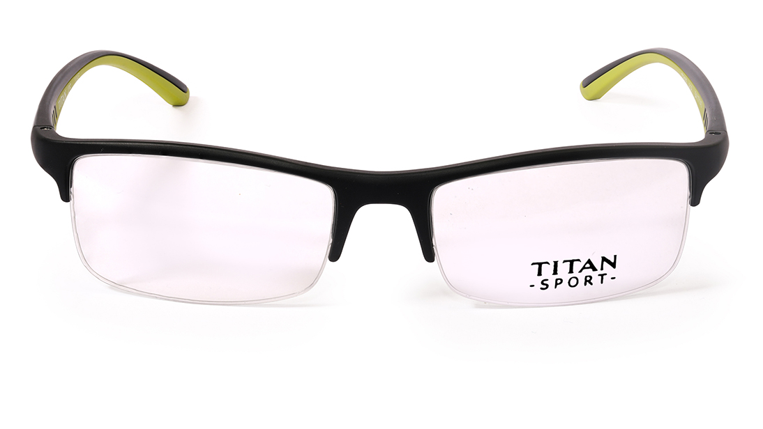 Black Rectangle Semi-Rimmed Eyeglasses Titan - T2409A1A1 at best price ...