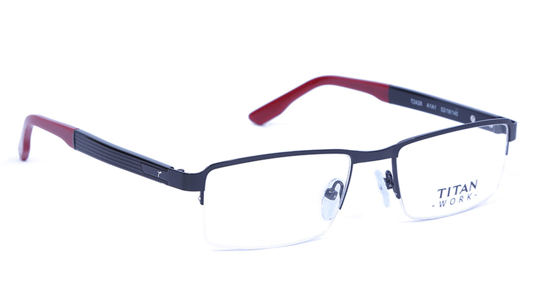 Black Rectangle Semi-Rimmed Eyeglasses Titan - T2428A1A1 at best price ...