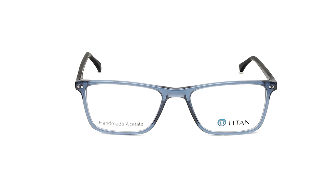 Blue Rectangle Rimmed Eyeglasses Titan - TC1013MFP3M at best price ...