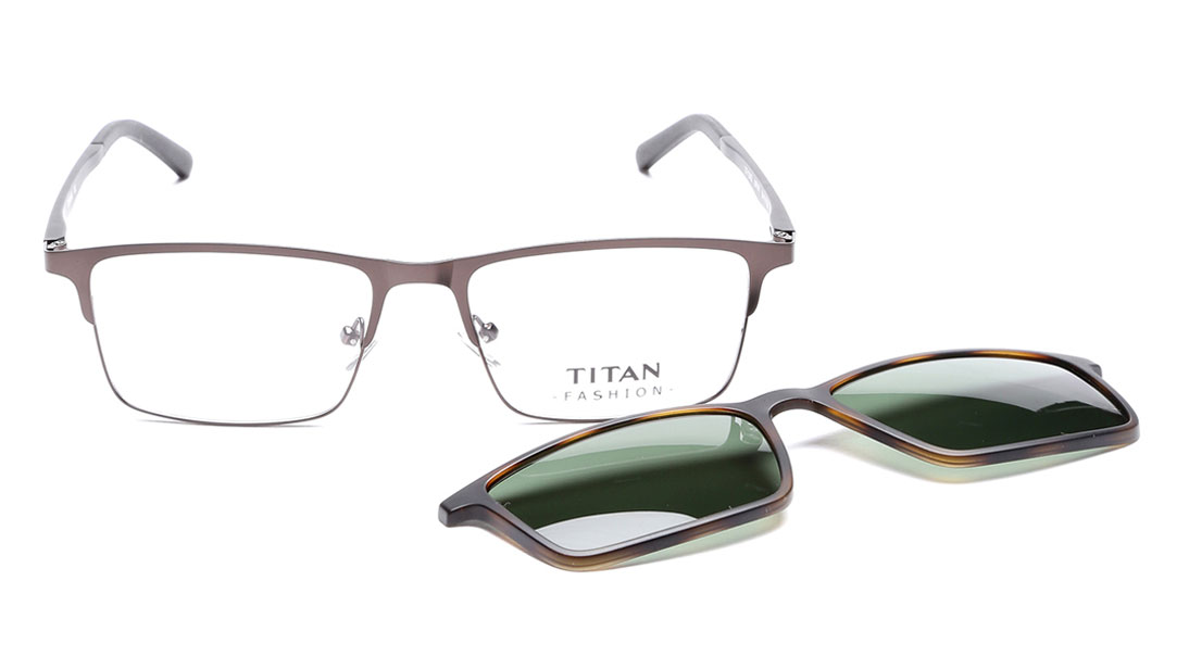 Gun Metal Rectangle Rimmed Eyeglasses Titan - TF1042MFM1 at best price ...