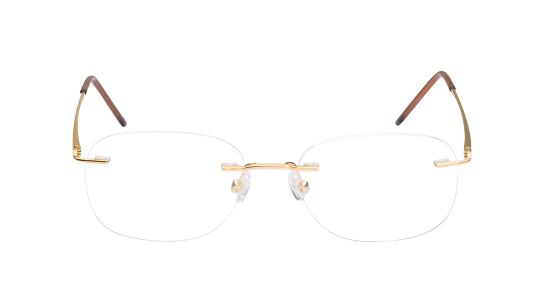 Buy Gold Rimless Eyeglasses at Best Price Online | Titan Eye+