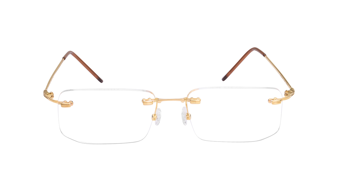 Buy Gold Rimless Eyeglasses at Best Price Online | Titan Eye+