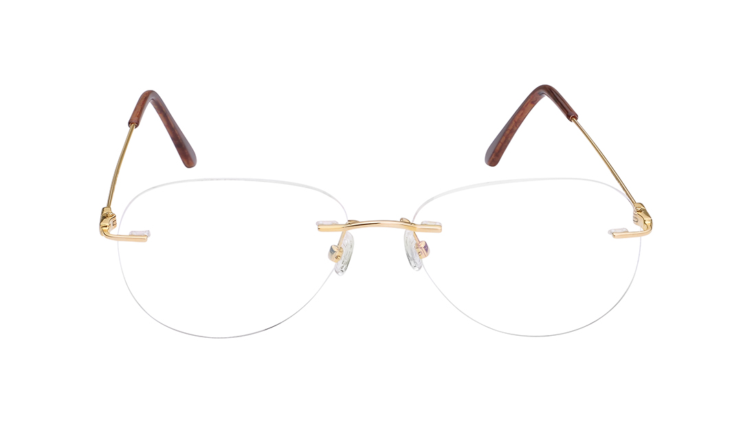 Buy Gold Rimless Eyeglasses at Best Price Online | Titan Eye+