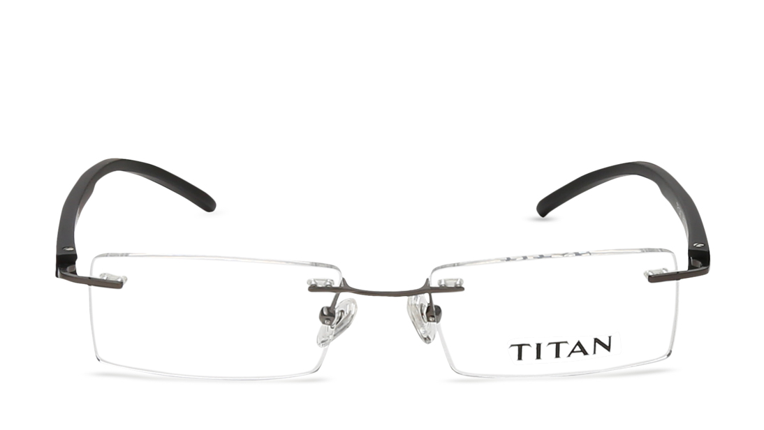 Silver Rectangle Rimless Eyeglasses Titan - TR1240MRM2 at best price ...
