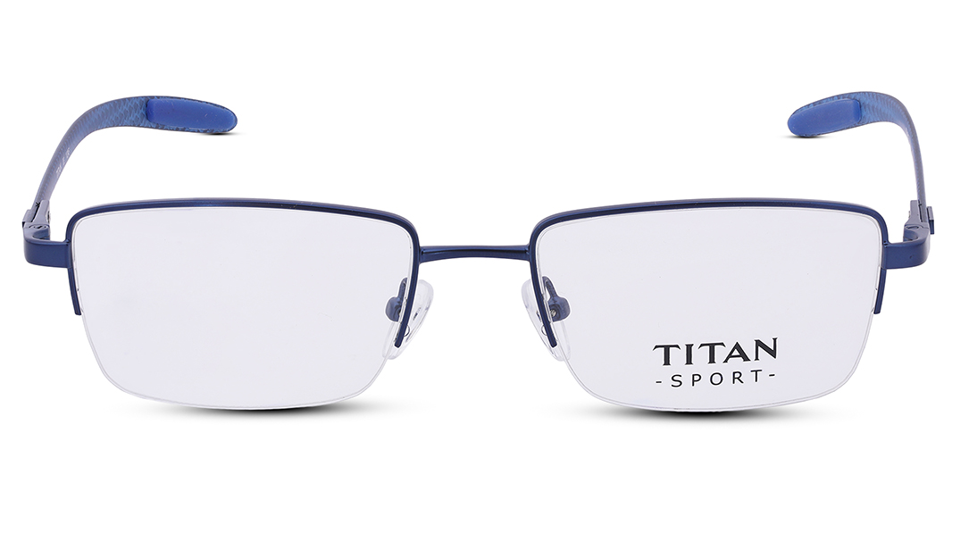 Blue Rectangle Semi-Rimmed Eyeglasses Titan - TS1019MHM1 at best price ...