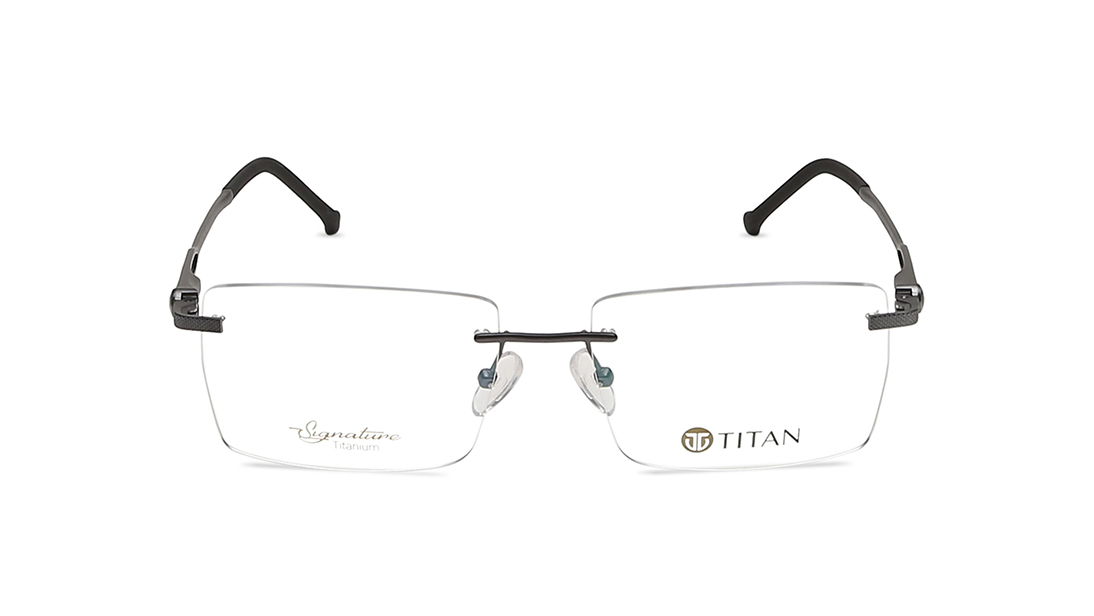 Grey Square Rimless Eyeglasses Titan - TS1028MRM2 at best price | Titan ...