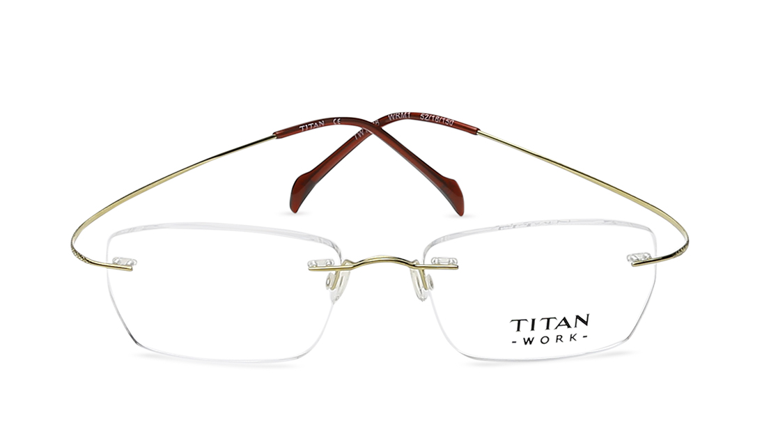 Gold Rectangle Rimless Eyeglasses Titan - TW1028WRM1 at best price ...