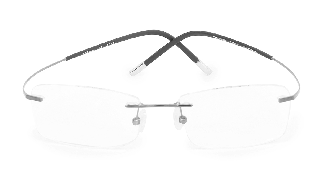 Silver Rectangle Rimless Eyeglasses Titan - TW1029MRM1 at best price ...