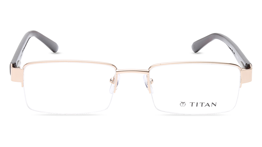 Gold Rectangle Semi-Rimmed Eyeglasses Titan - TW1123MHM1 at best price ...